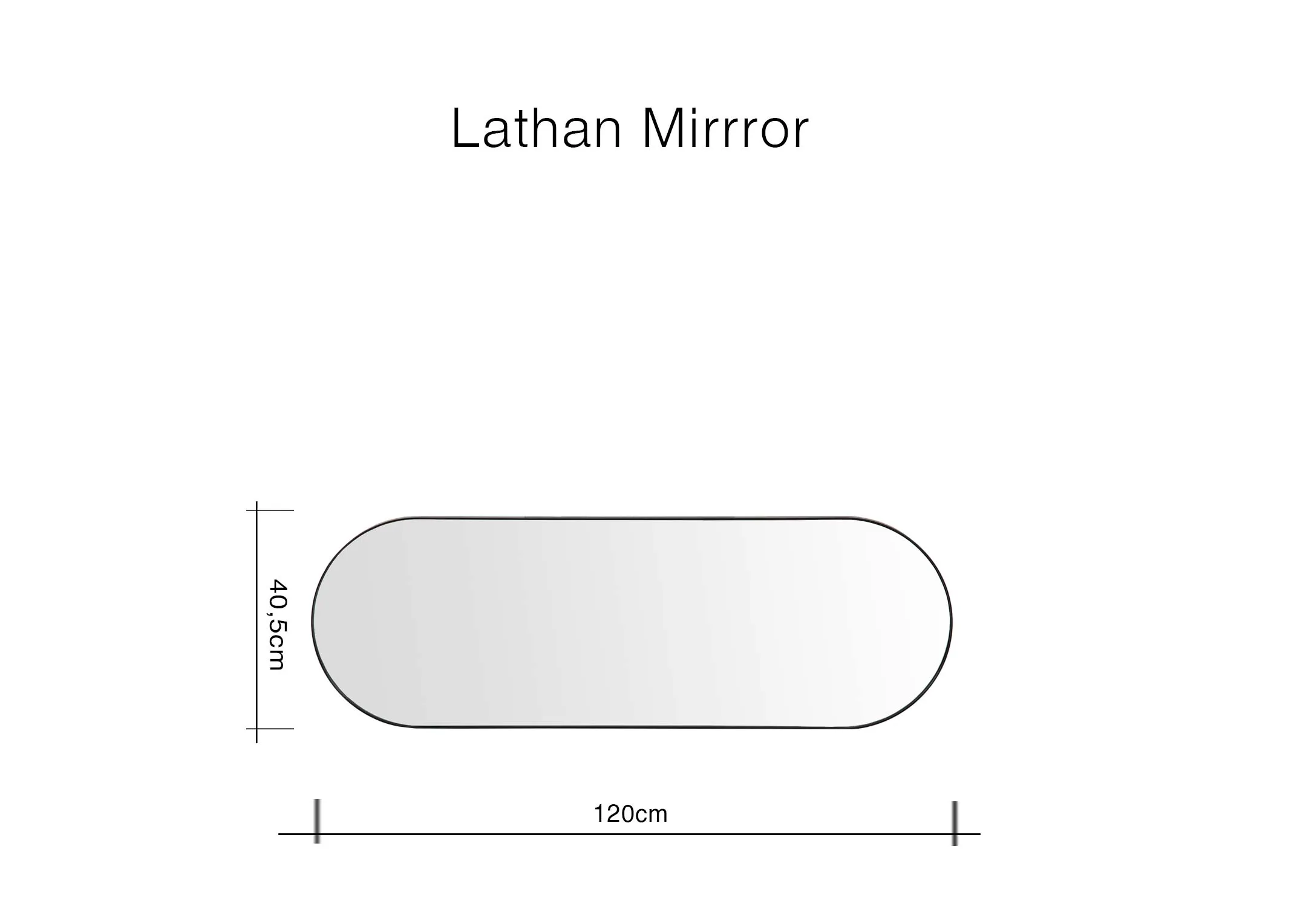 40cm x 120cm Black Long Mirror - Lathan - EZ Living Furniture