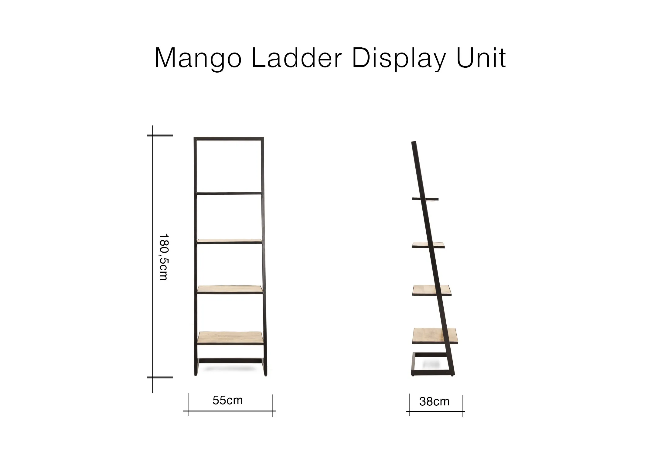 Natural Ladder Display Unit - Mango - EZ Living Furniture